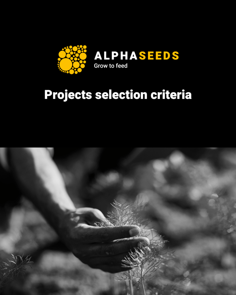 AlphaSeeds - Partners and Projects Selection Criteria